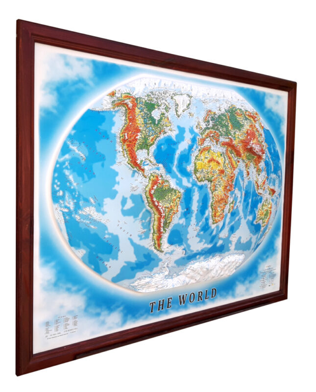 World Raised Relief Map, Large (44″ x 32″) – mapagents