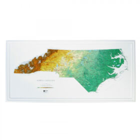 North Carolina State Raised Relief Map, Large (39 1/2″ x 18 1/2 ...