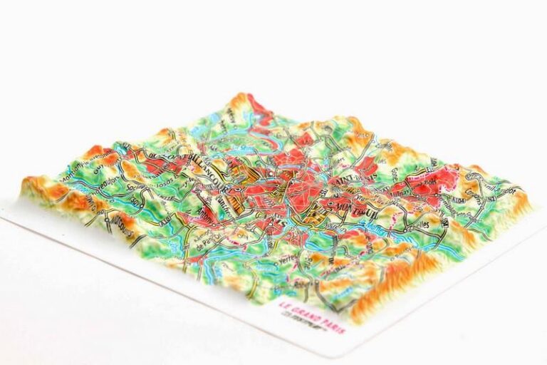 Paris Raised Relief Map, Souvenir size – mapagents
